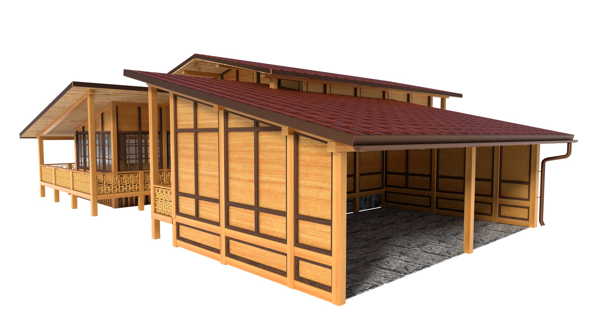 3D japanese modern house model - TurboSquid 1595134