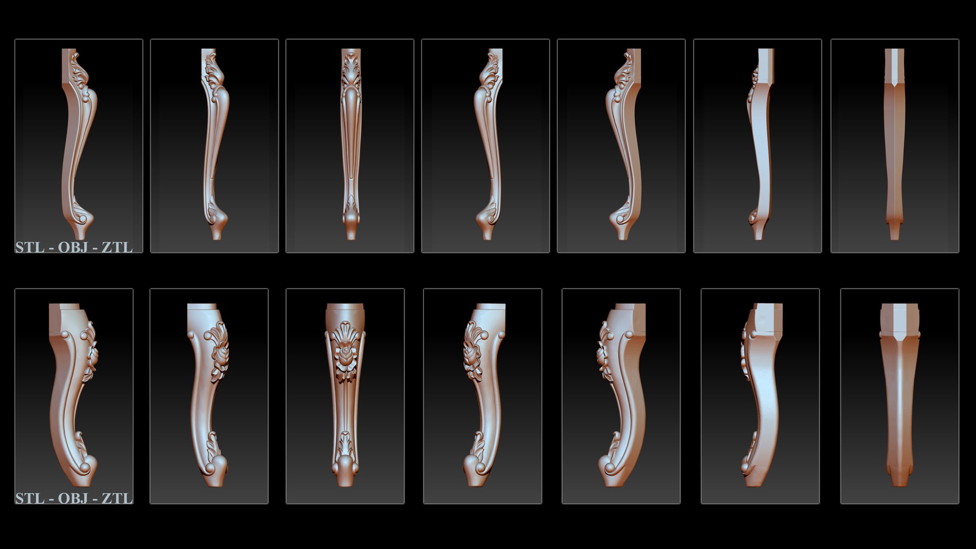 Collection Legs 3d STL Model Relief for CNC 3D model - TurboSquid 1860554