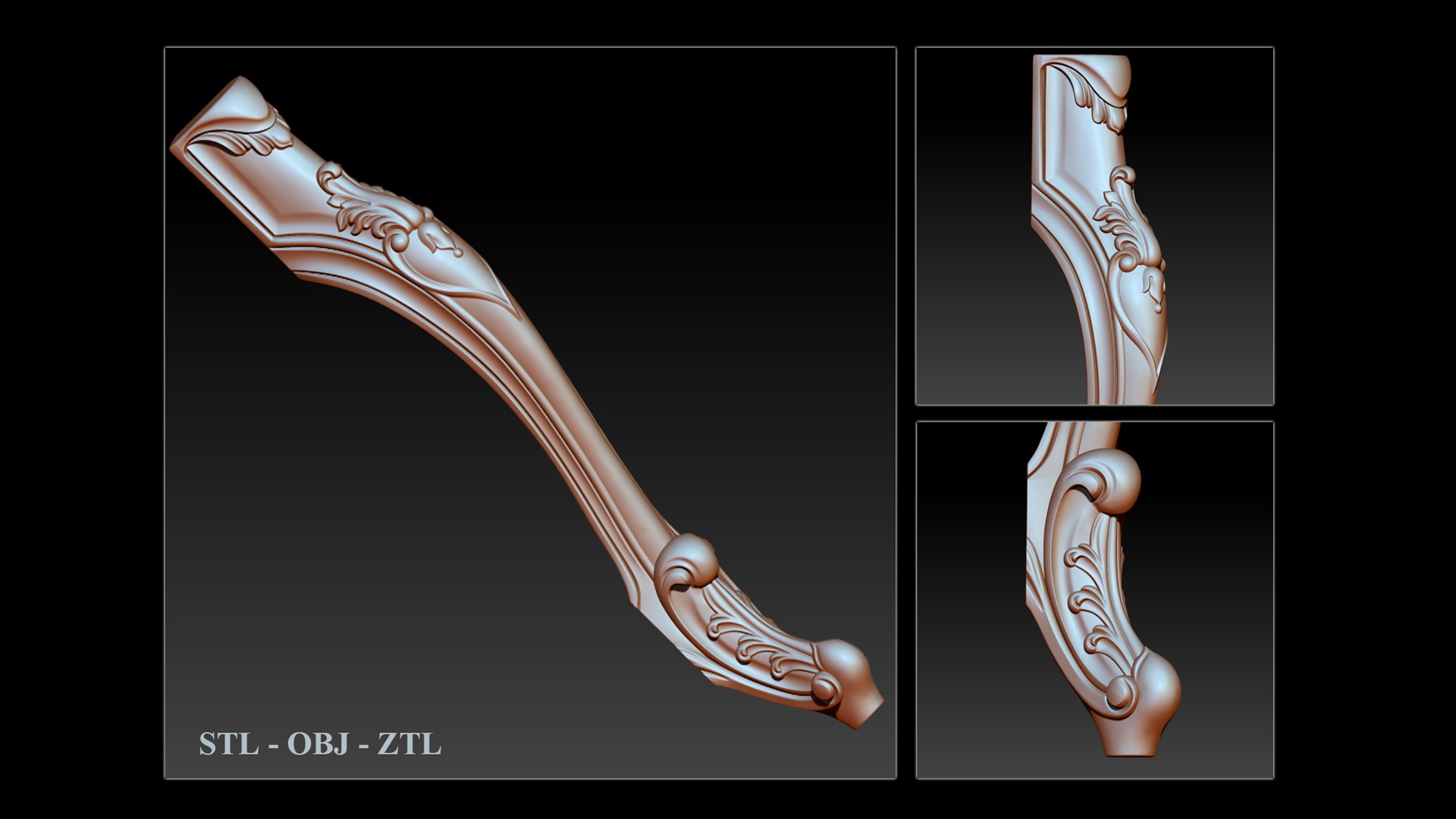 Collection Legs 3d STL Model Relief for CNC 3D model - TurboSquid 1860554