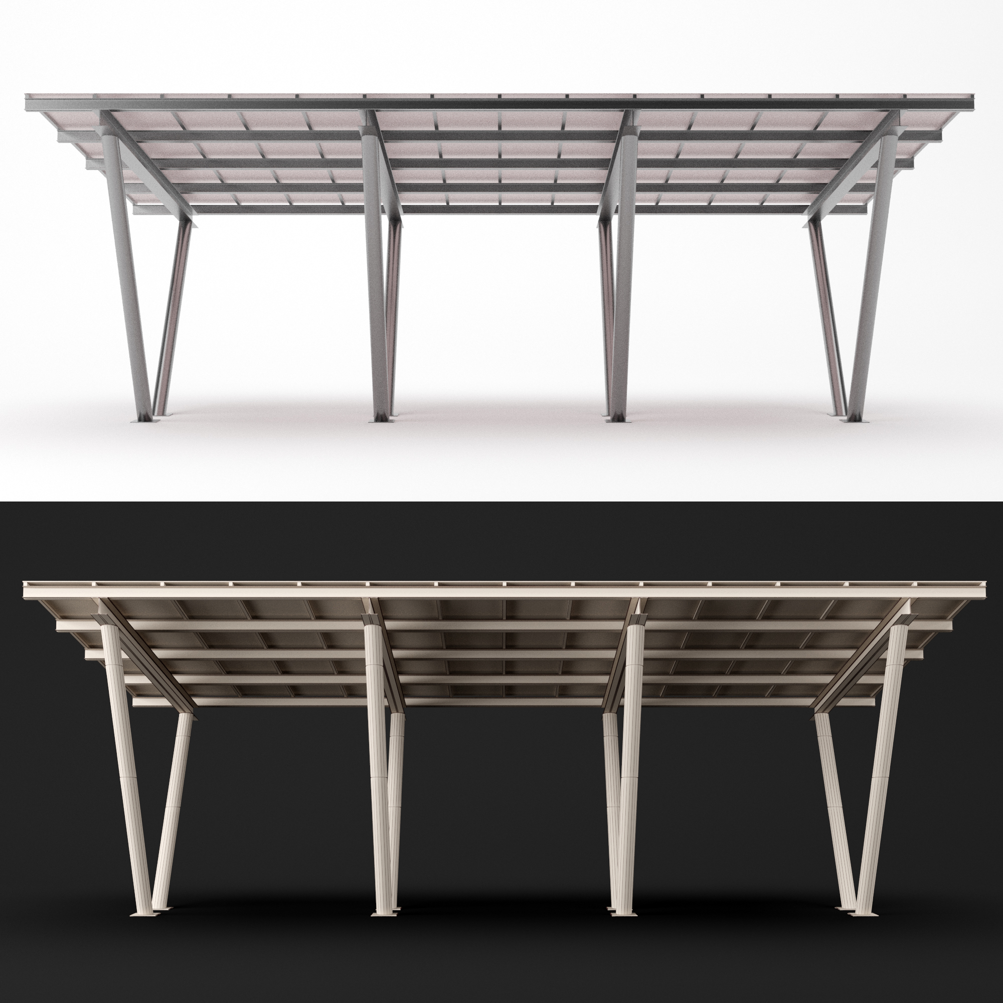 Carport car metall 3D model - TurboSquid 1559294