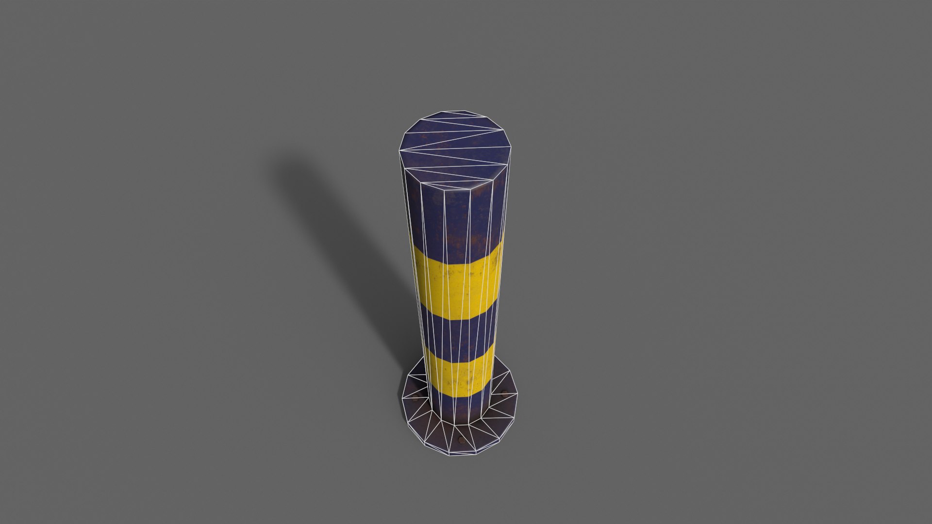 3D PBR Bollard BlueYellow - TurboSquid 2039974