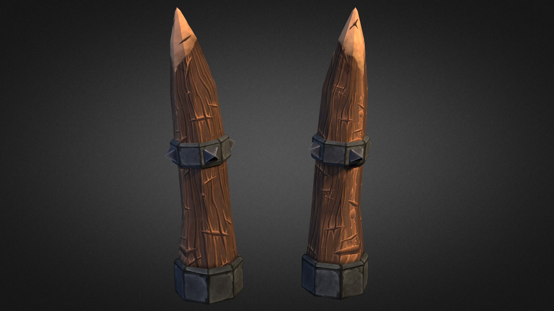 3d Model Wooden Spike Pole