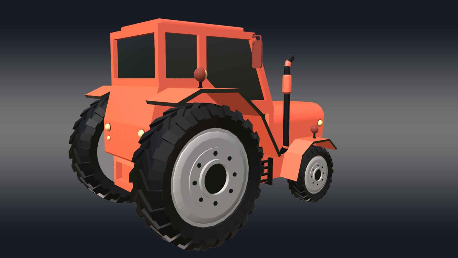 Low Poly Tractor 3D Model - TurboSquid 2366147