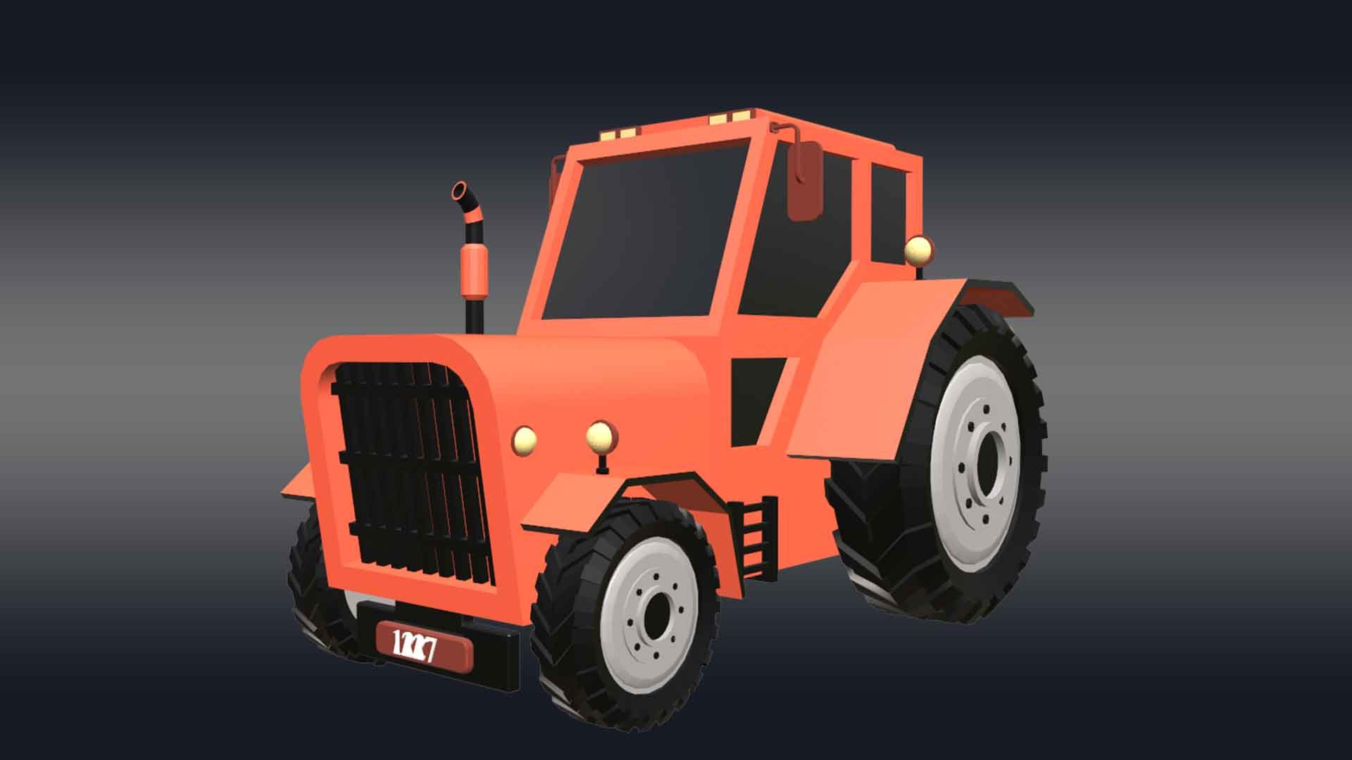Low Poly Tractor 3D Model - TurboSquid 2366147