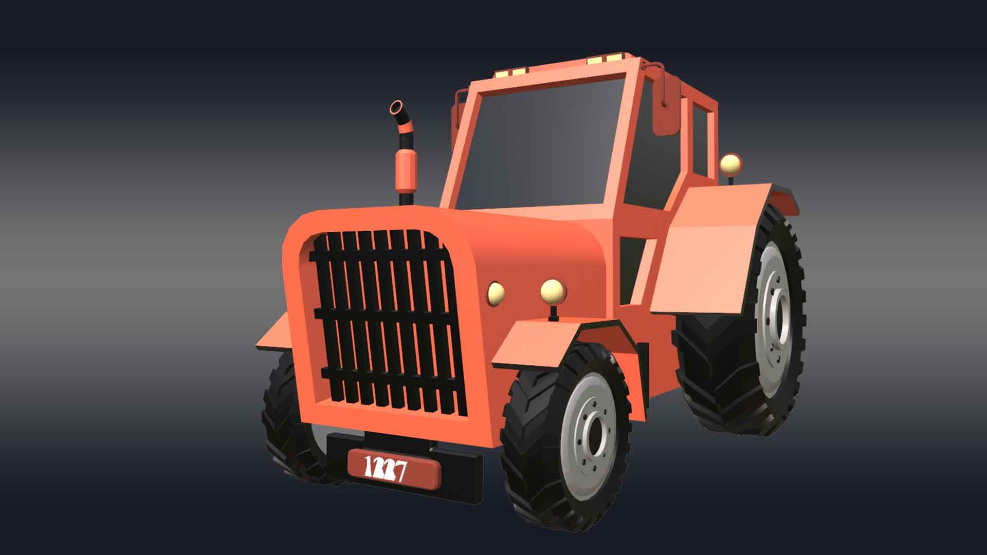 Low Poly Tractor 3D Model - TurboSquid 2366147