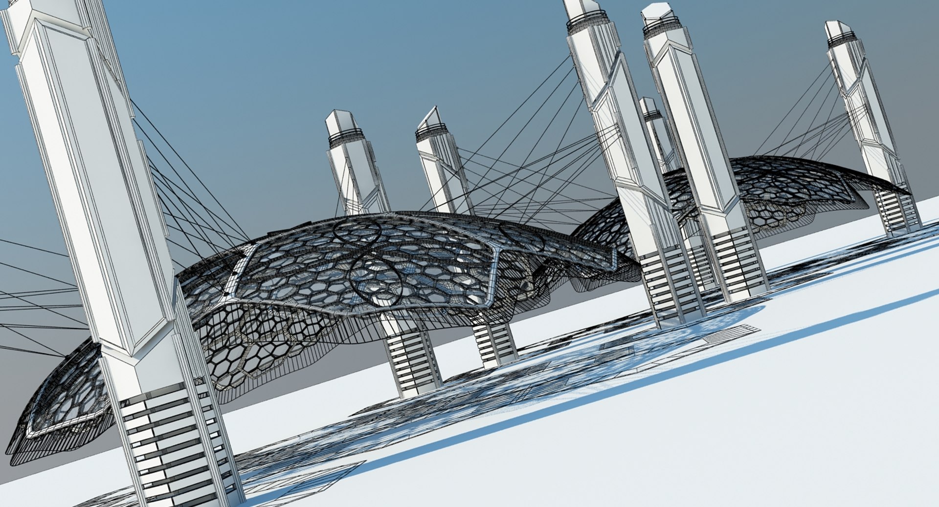 Futuristic Architectural Structure 3d Model