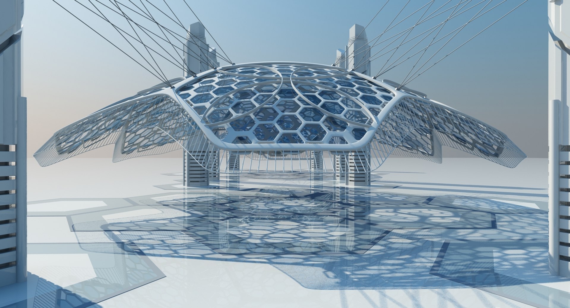 Futuristic Architectural Structure 3d Model