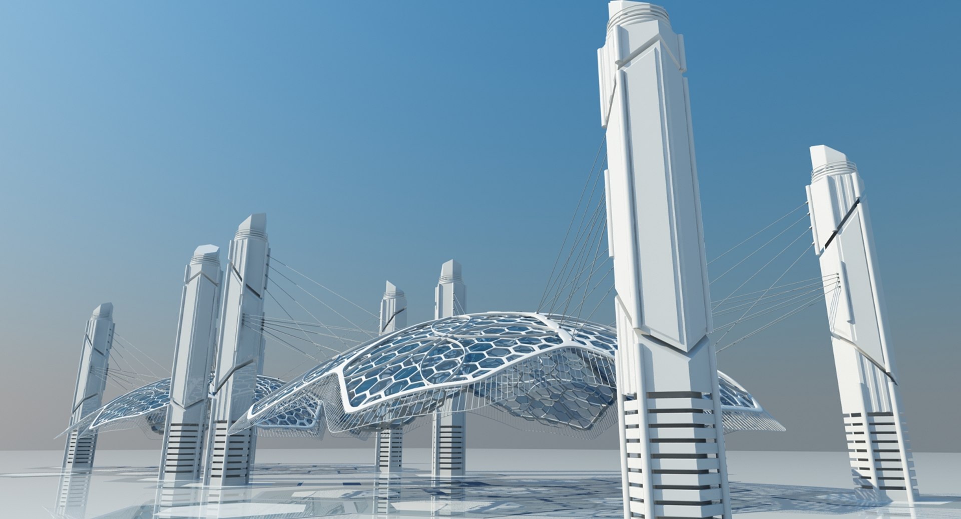 Futuristic Architectural Structure 3d Model