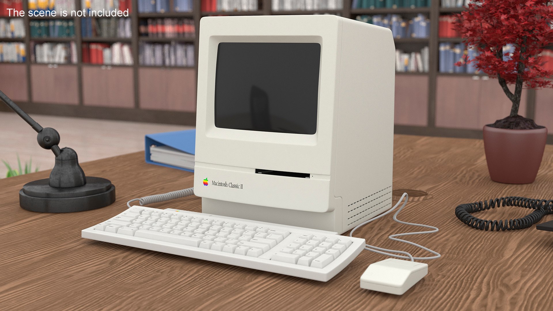 3D Vintage Apple Macintosh Classic II Computer With Mouse And Keyboard Model - TurboSquid 2209615