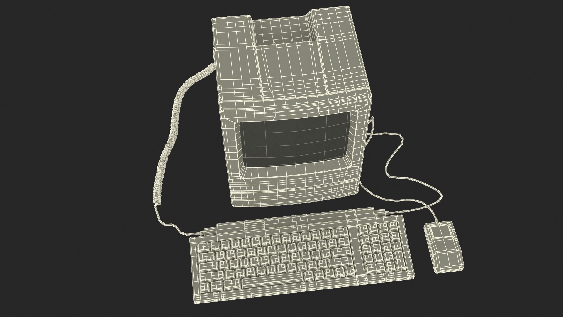 3D Vintage Apple Macintosh Classic II Computer With Mouse And Keyboard ...