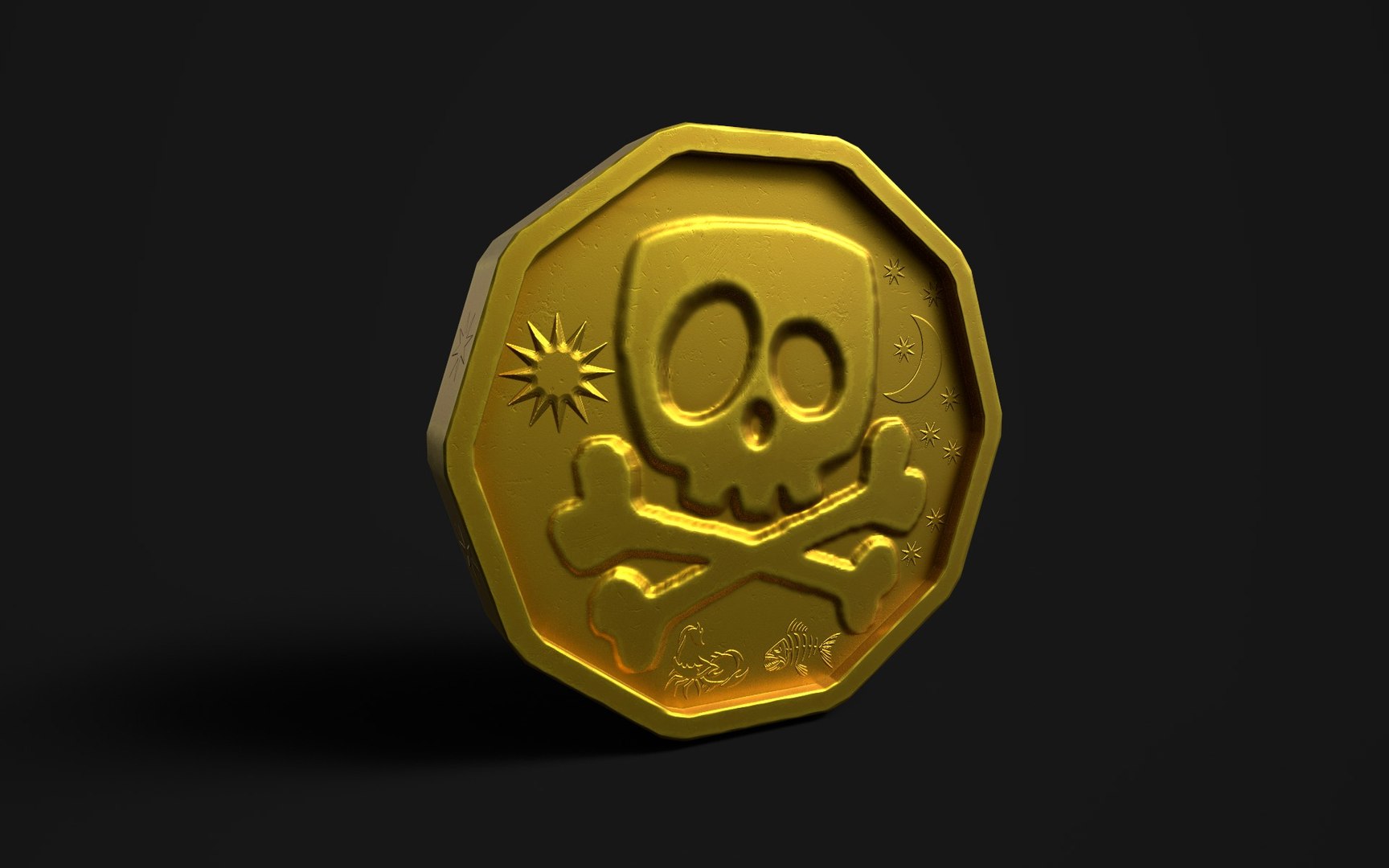 Stylized Golden Coins 3D Model - TurboSquid 1940601