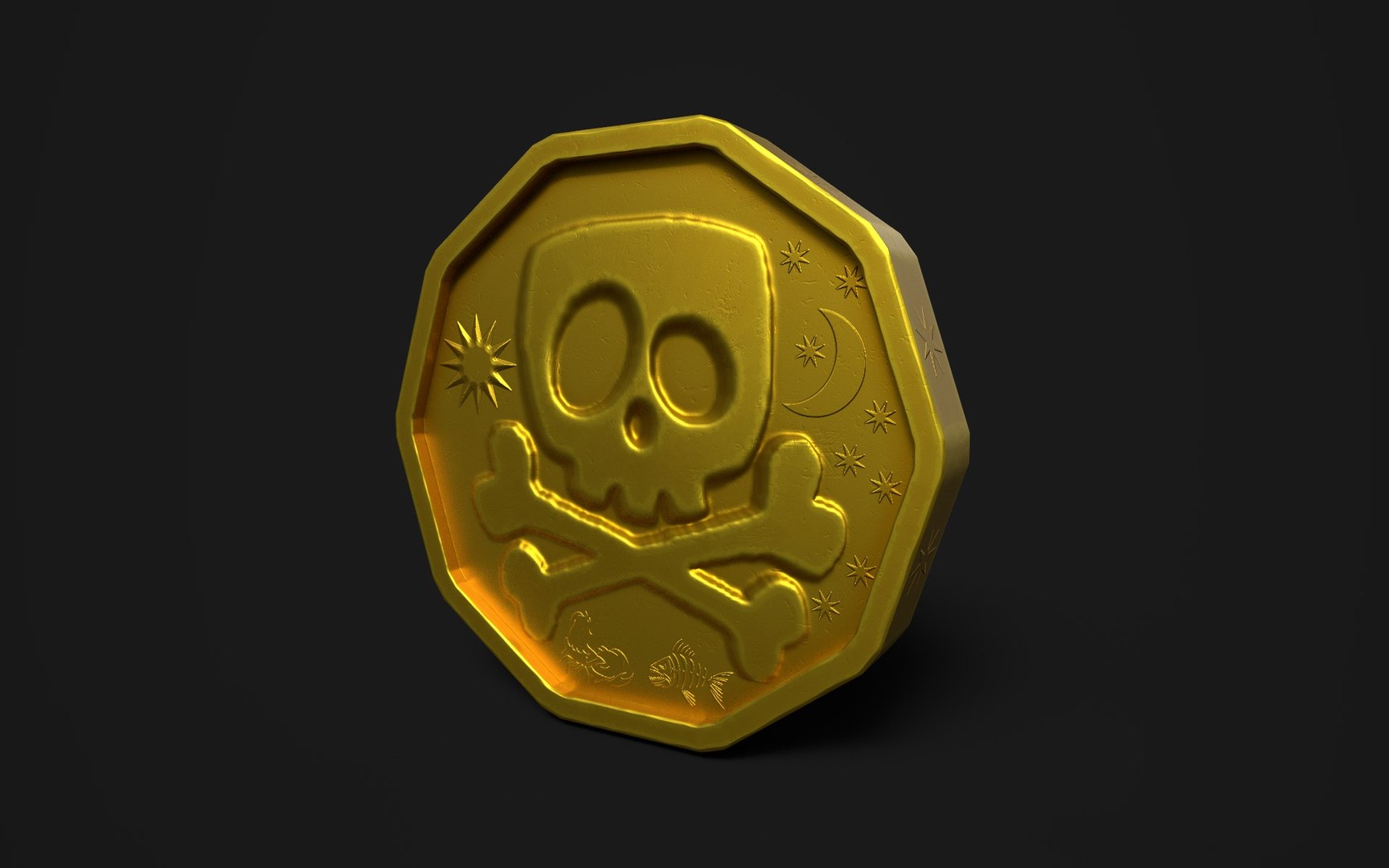 Stylized Golden Coins 3D Model - TurboSquid 1940601