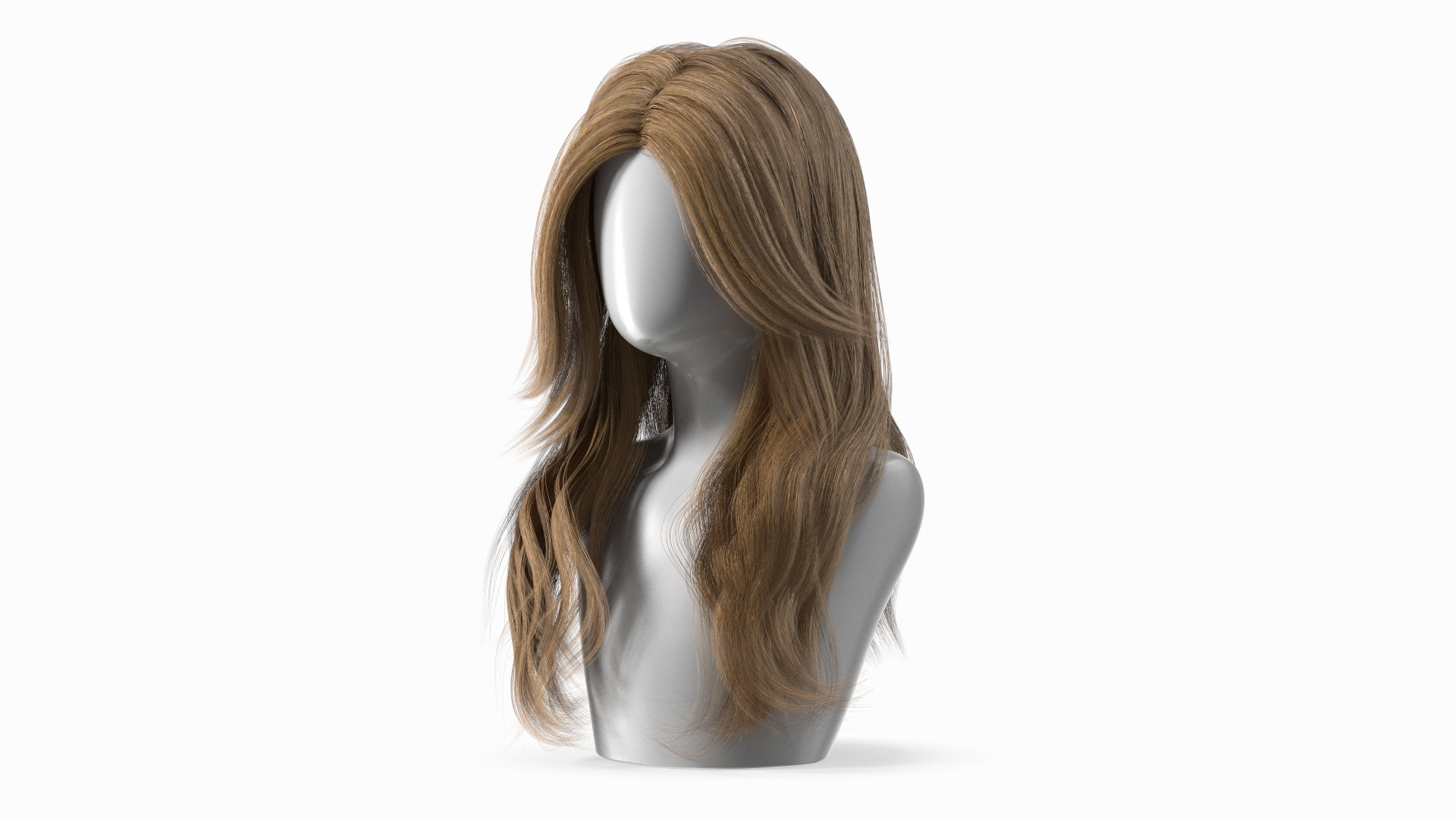 3D Long Hairstyle Wig Brown - TurboSquid 2344239