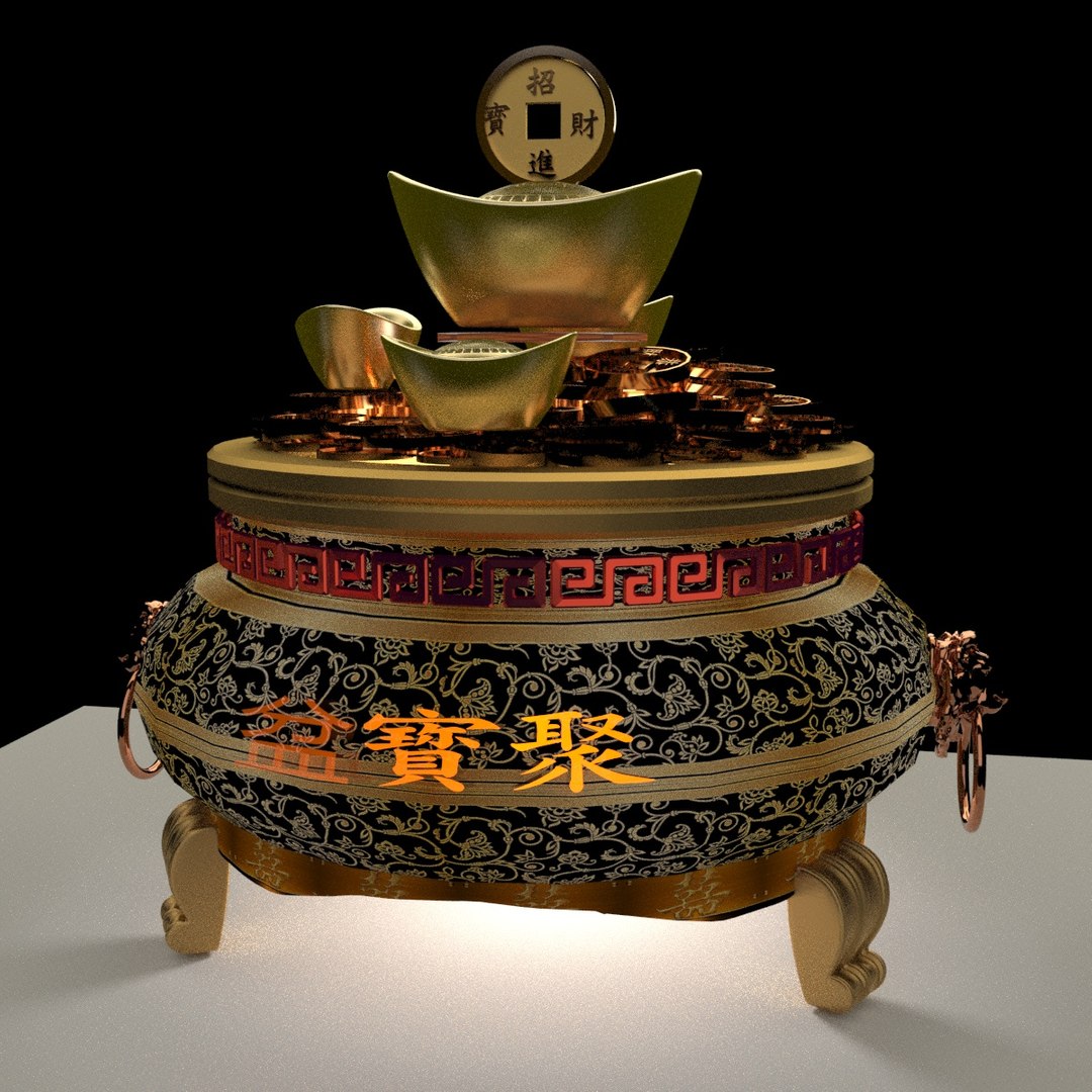 3D Model Chinese Gold Ingot - TurboSquid 1594794