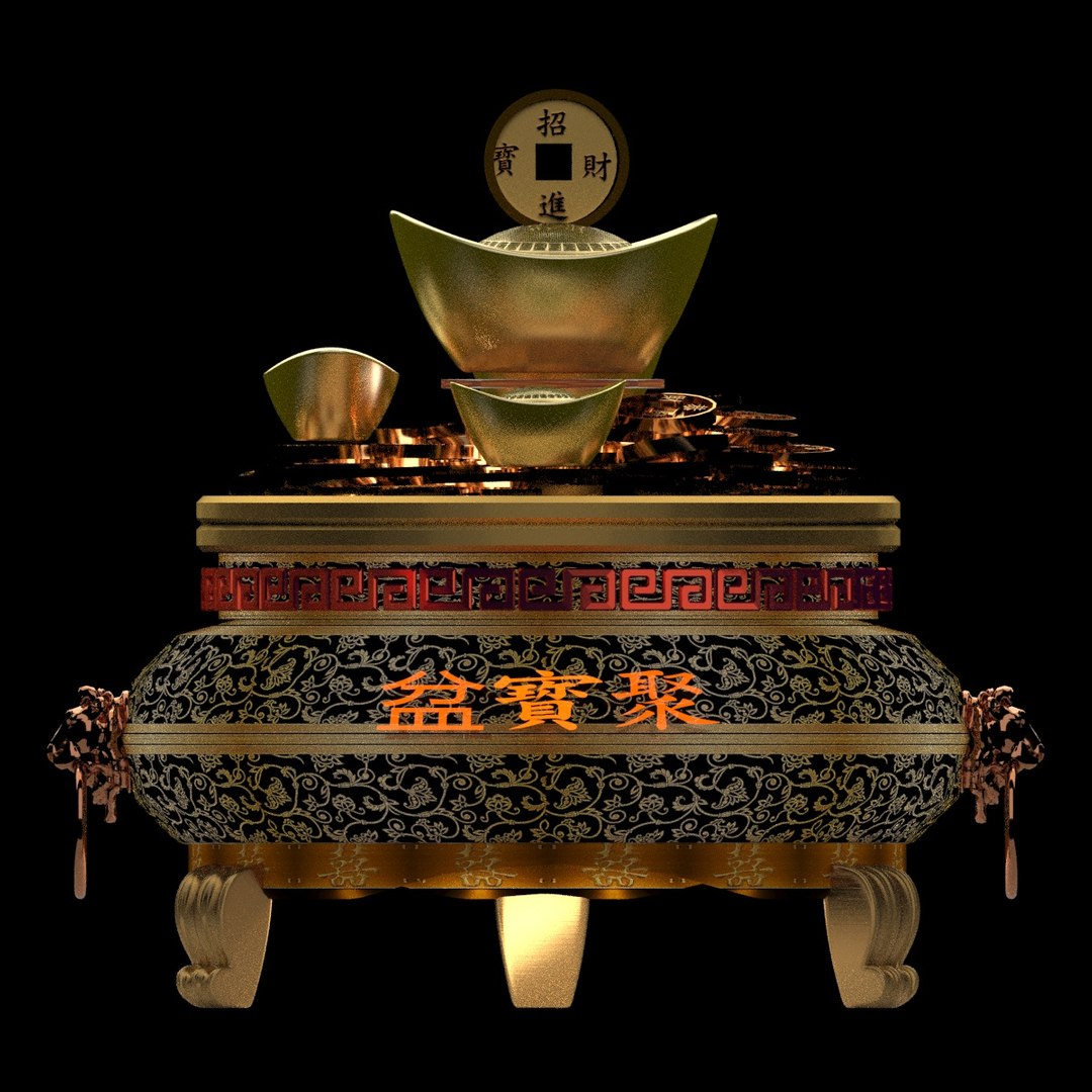 3D Model Chinese Gold Ingot - TurboSquid 1594794