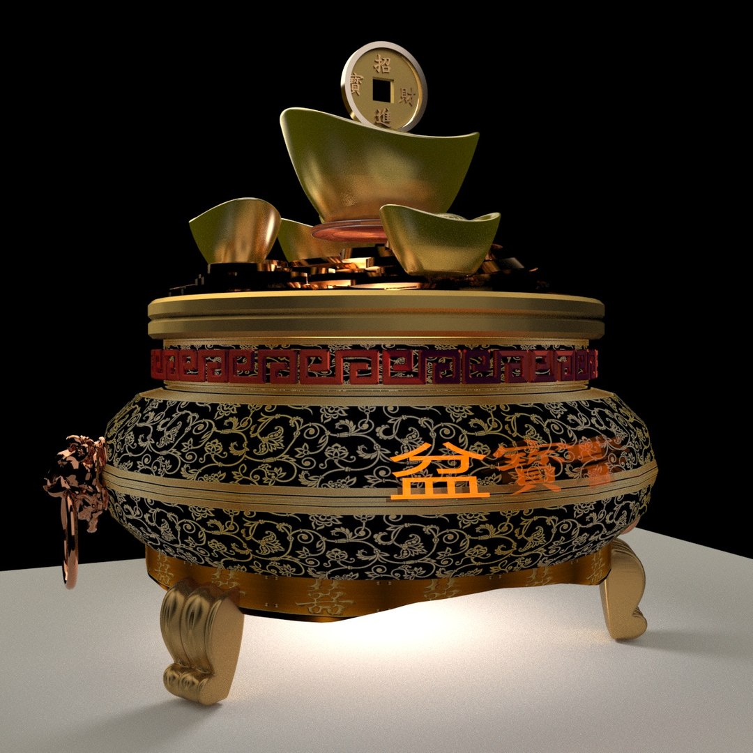 3D Model Chinese Gold Ingot - TurboSquid 1594794