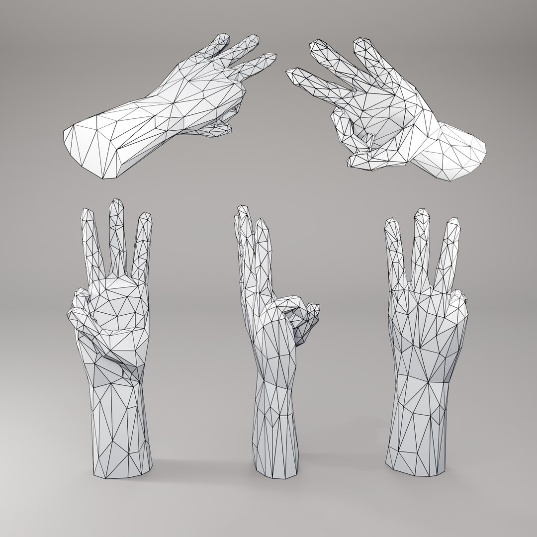 3D Hands Finger Counting Low Poly Model - TurboSquid 2352927