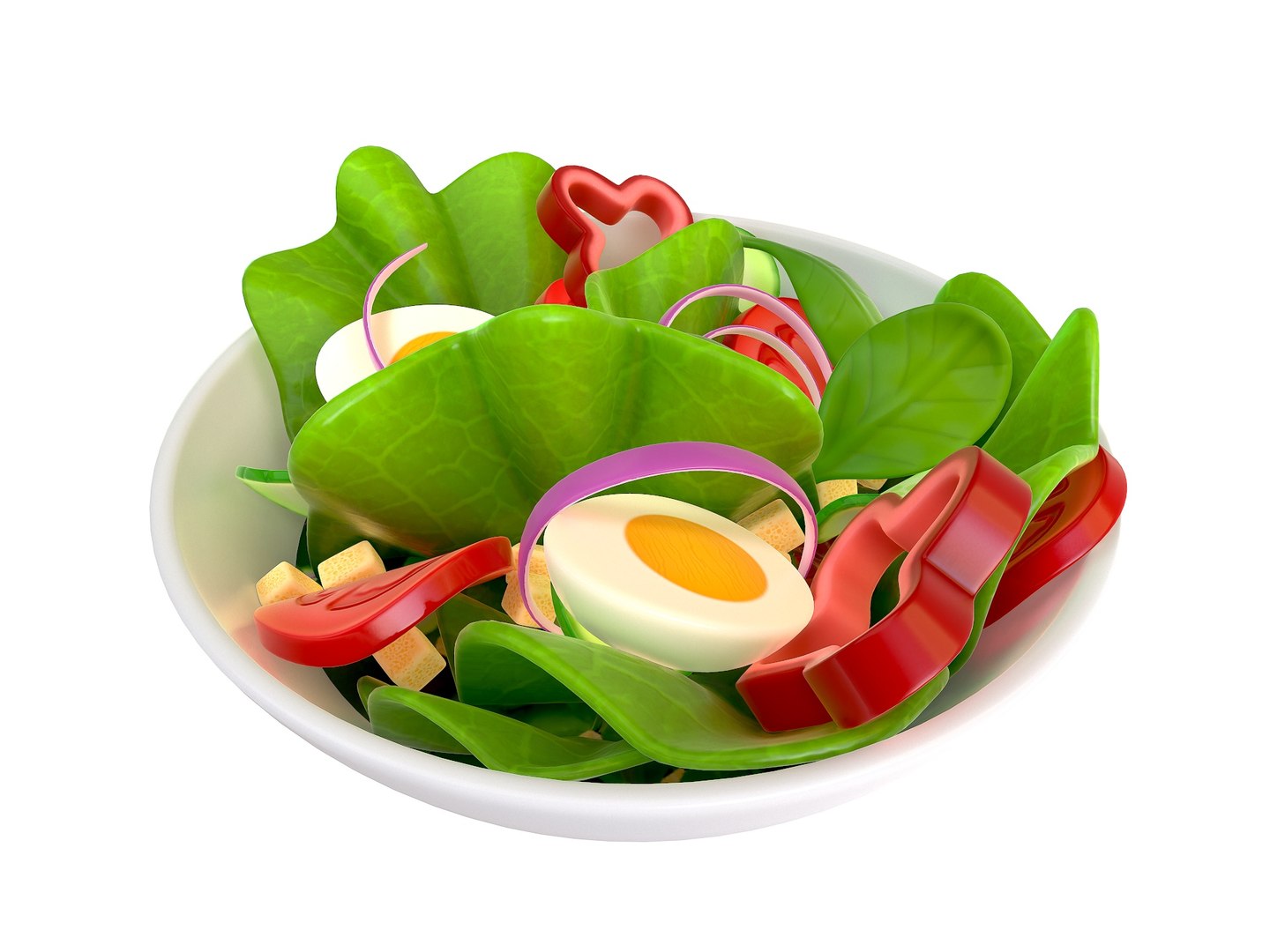 Salad Cartoon 3D Model - TurboSquid 1485438