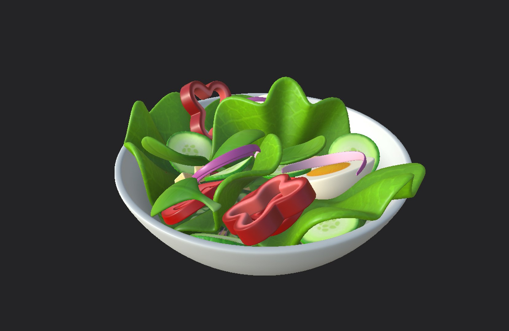 Salad cartoon 3D model - TurboSquid 1485438