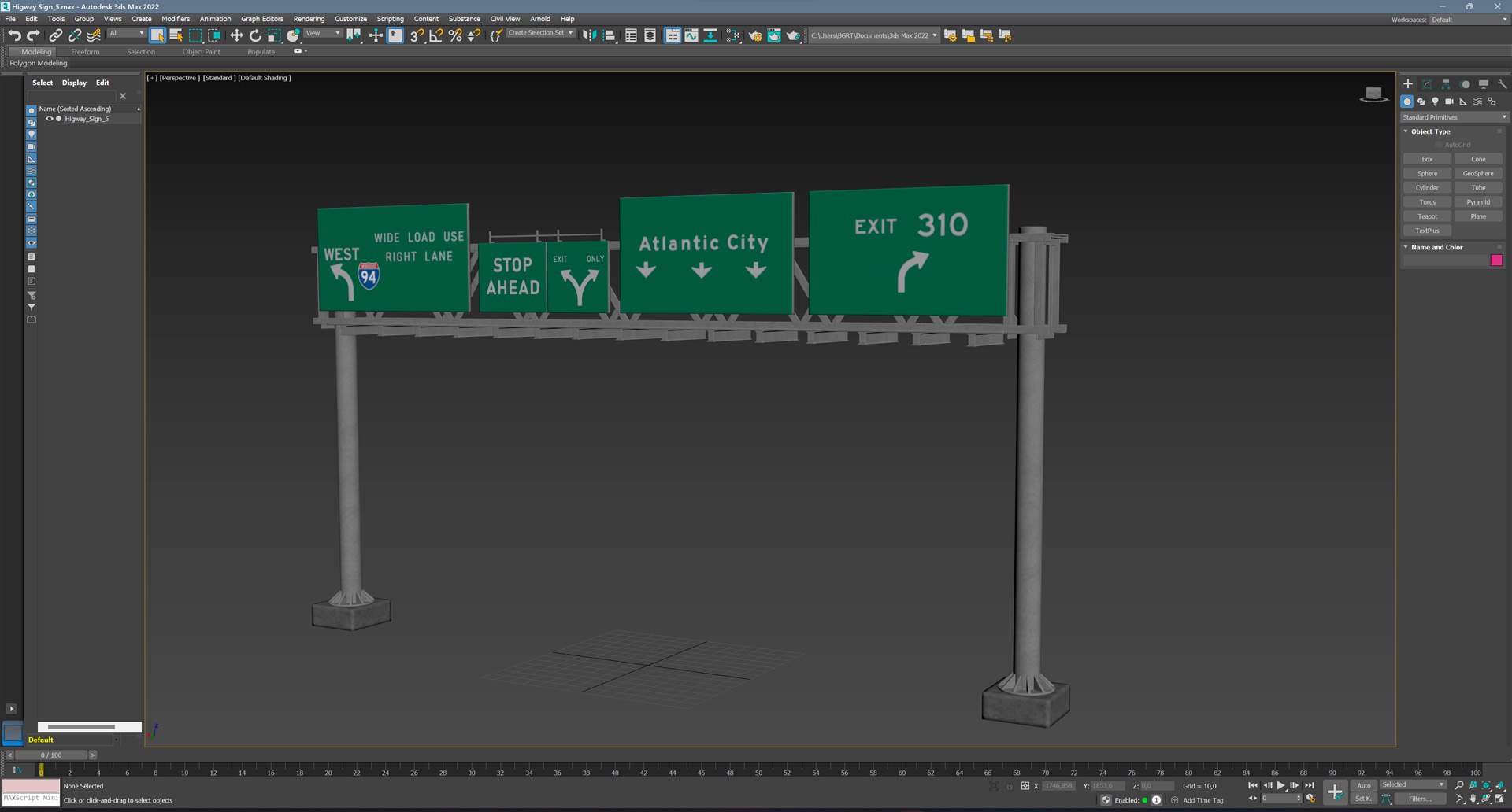 3D Model Highway Sign 05 - TurboSquid 2159473