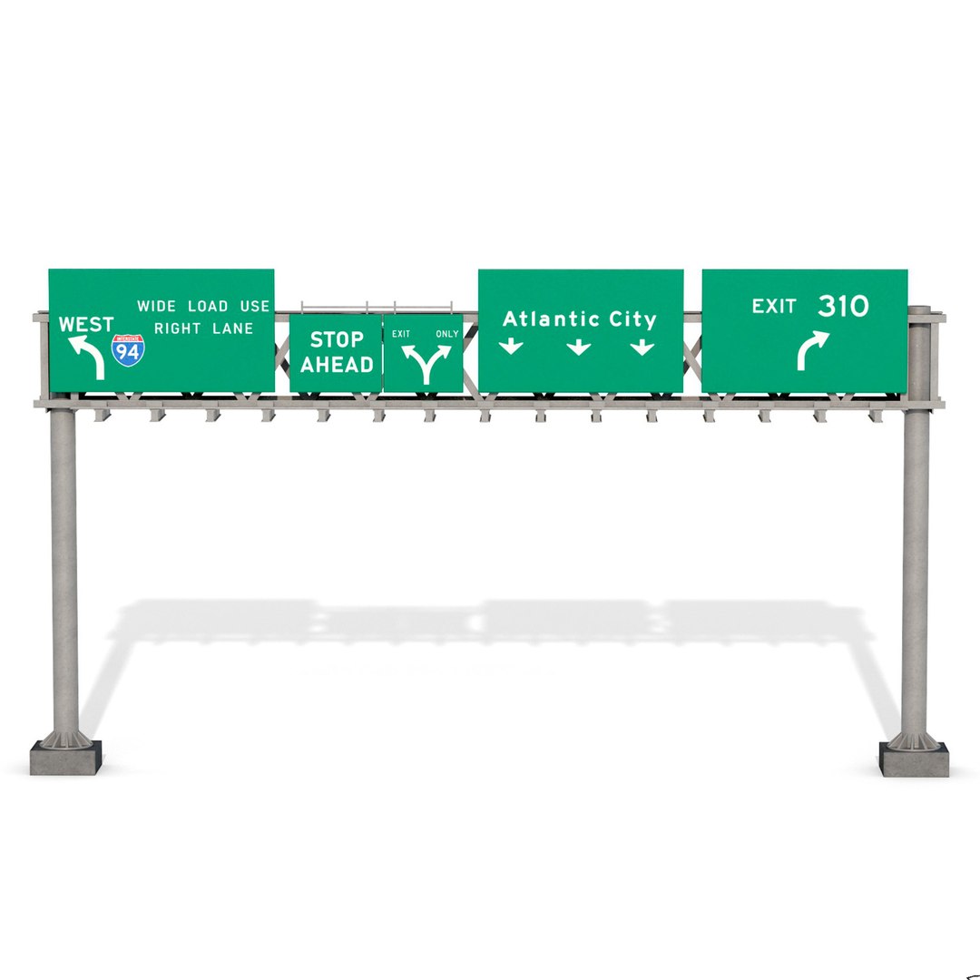 3D Model Highway Sign 05 - TurboSquid 2159473