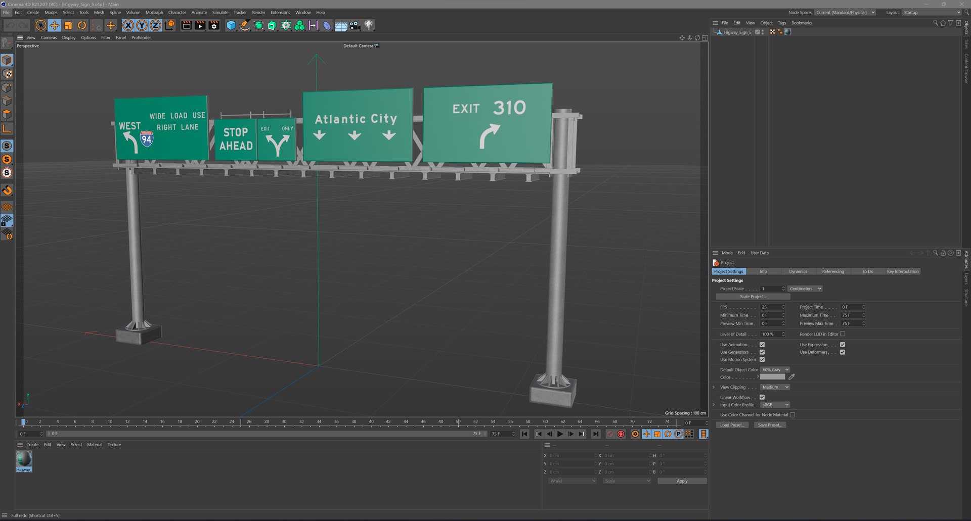 3D Model Highway Sign 05 - TurboSquid 2159473