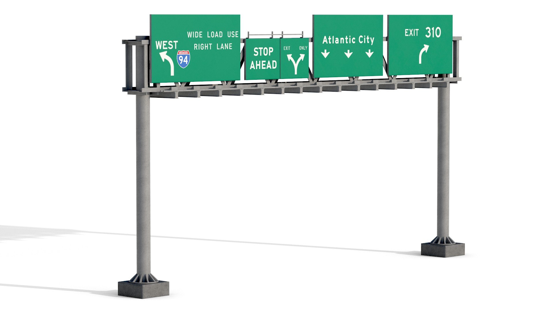 3D Model Highway Sign 05 - TurboSquid 2159473