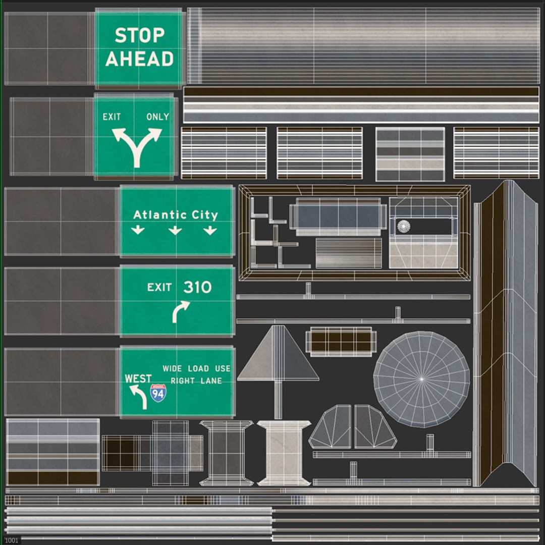 3D Model Highway Sign 05 - TurboSquid 2159473