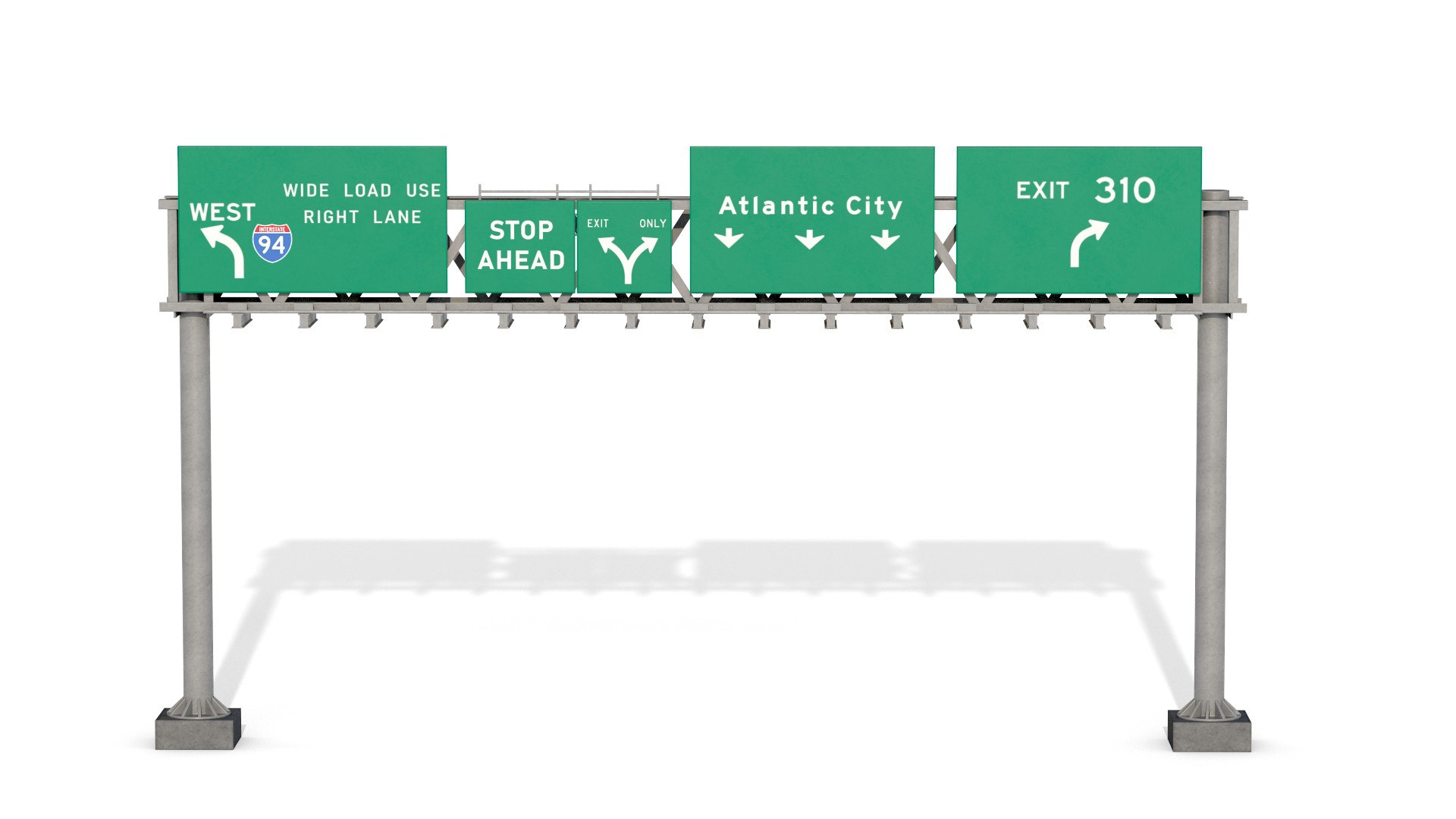3D Model Highway Sign 05 - TurboSquid 2159473