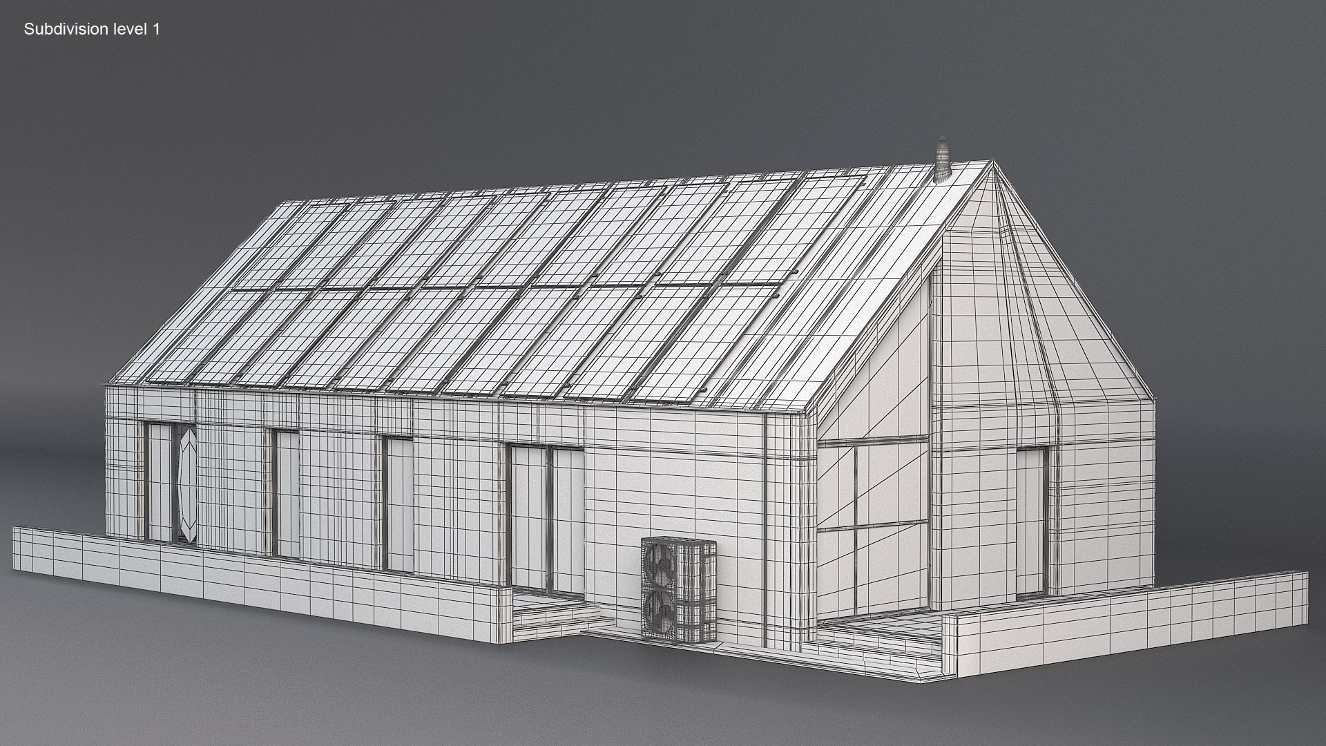 Modern House With Heat Pump And Solar System 3D Model - TurboSquid 2070479