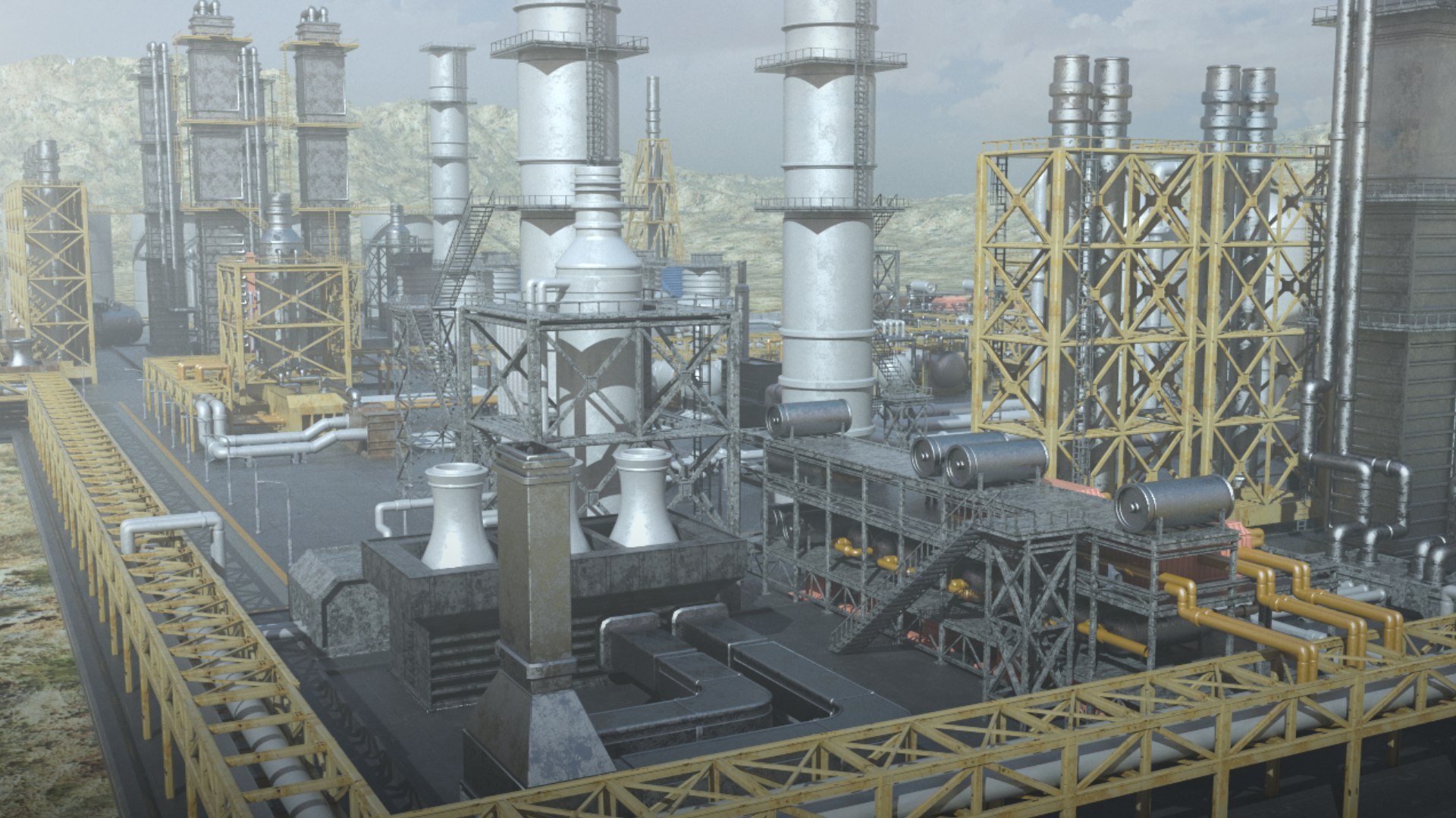 3D Oil Factory - TurboSquid 2395101