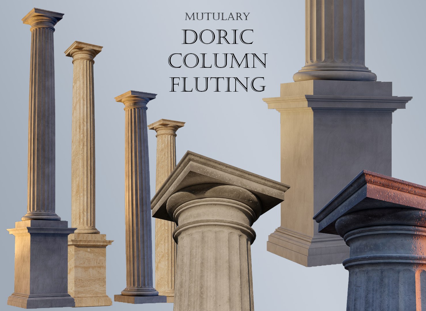 modelo 3d Mutulary Doric column fluting Vignola - TurboSquid 2002043