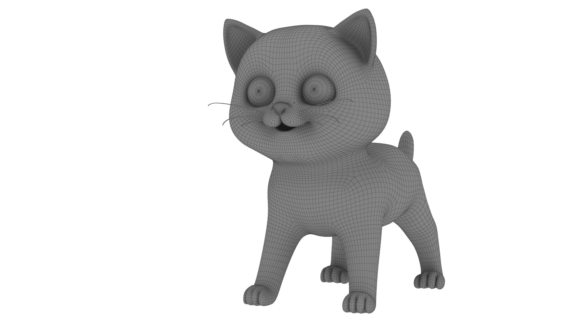 Cartoon Cat Gray 3D Model - TurboSquid 2289275