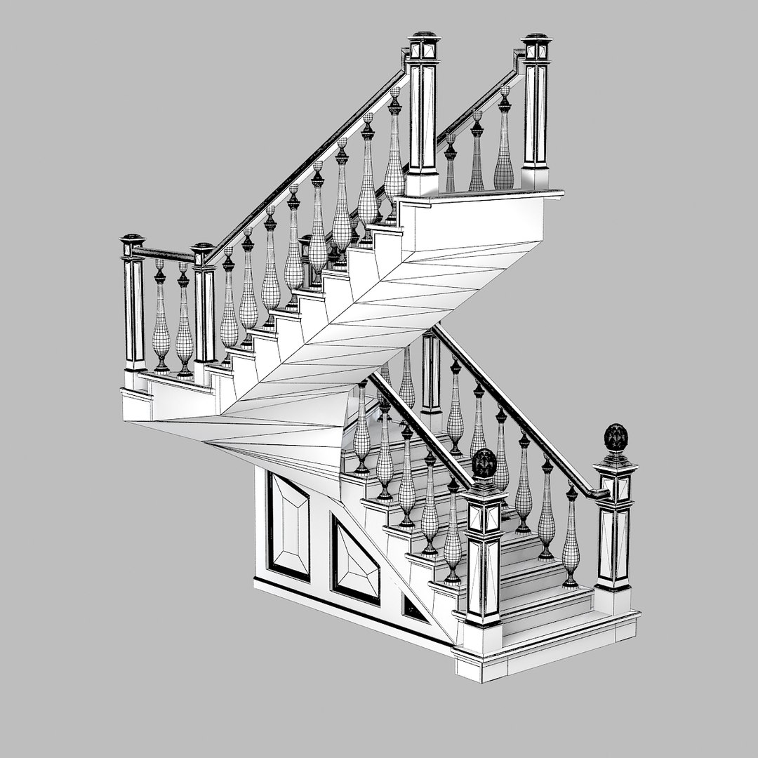 3d max english staircase