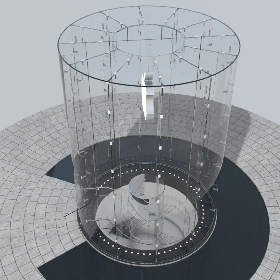 Max Iconic Glass Cylinder Entrance