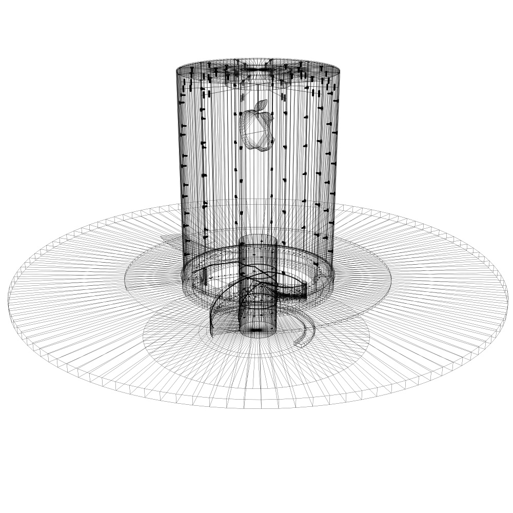 max iconic glass cylinder entrance