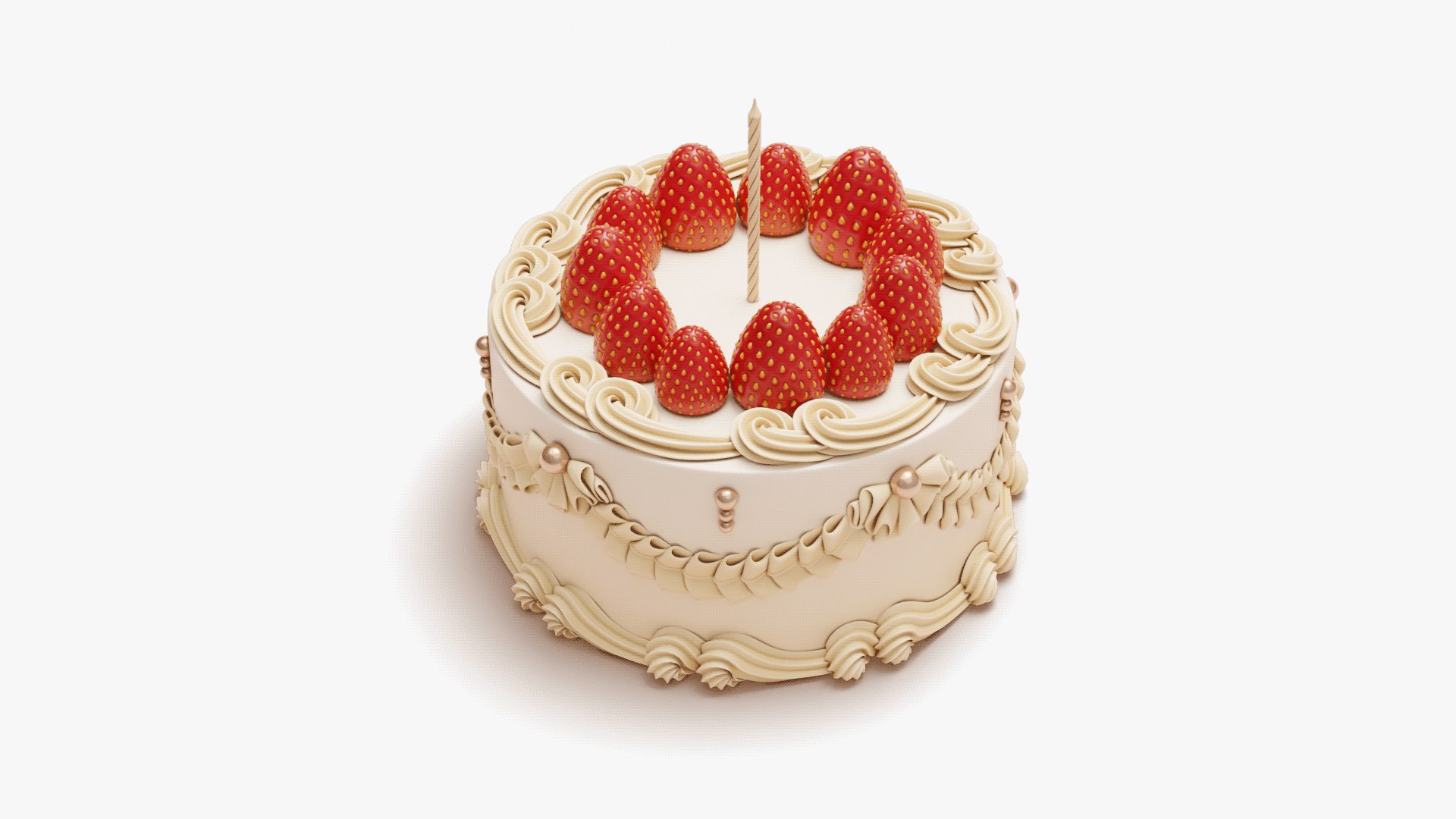 3D Model Set Of Vintage Colorful Cakes - TurboSquid 2325419