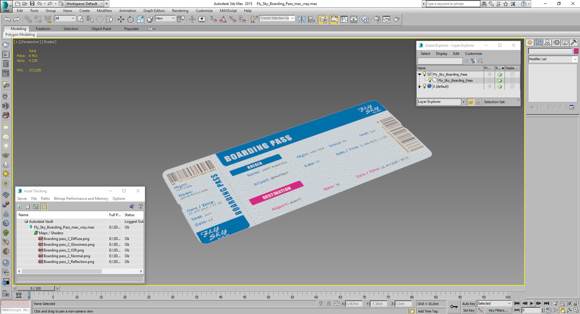 Fly Sky Boarding Pass 3D Model - TurboSquid 2108344