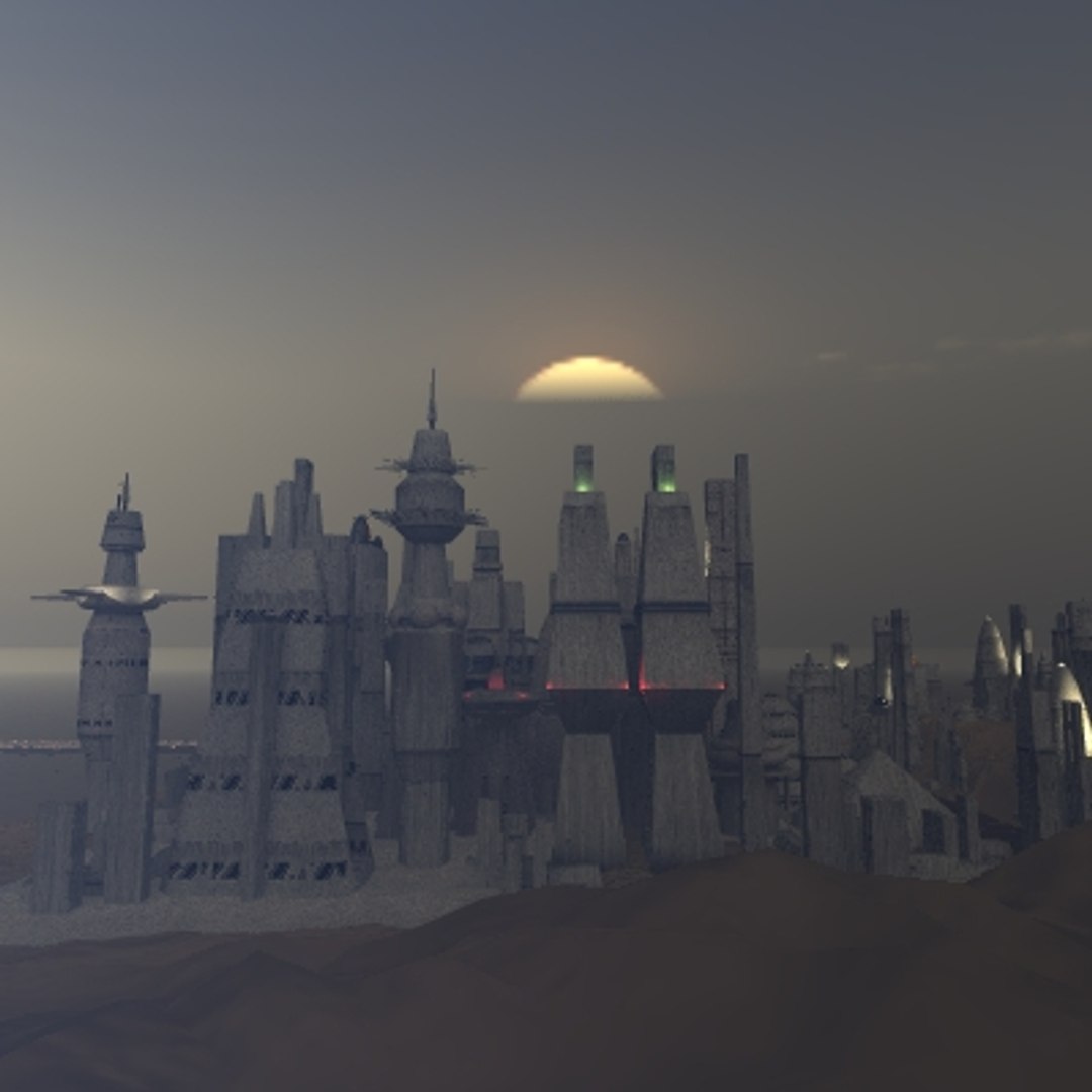 3d Alien City Bryce 6 Model