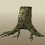 3d Human Face Relief Tree Stump Model