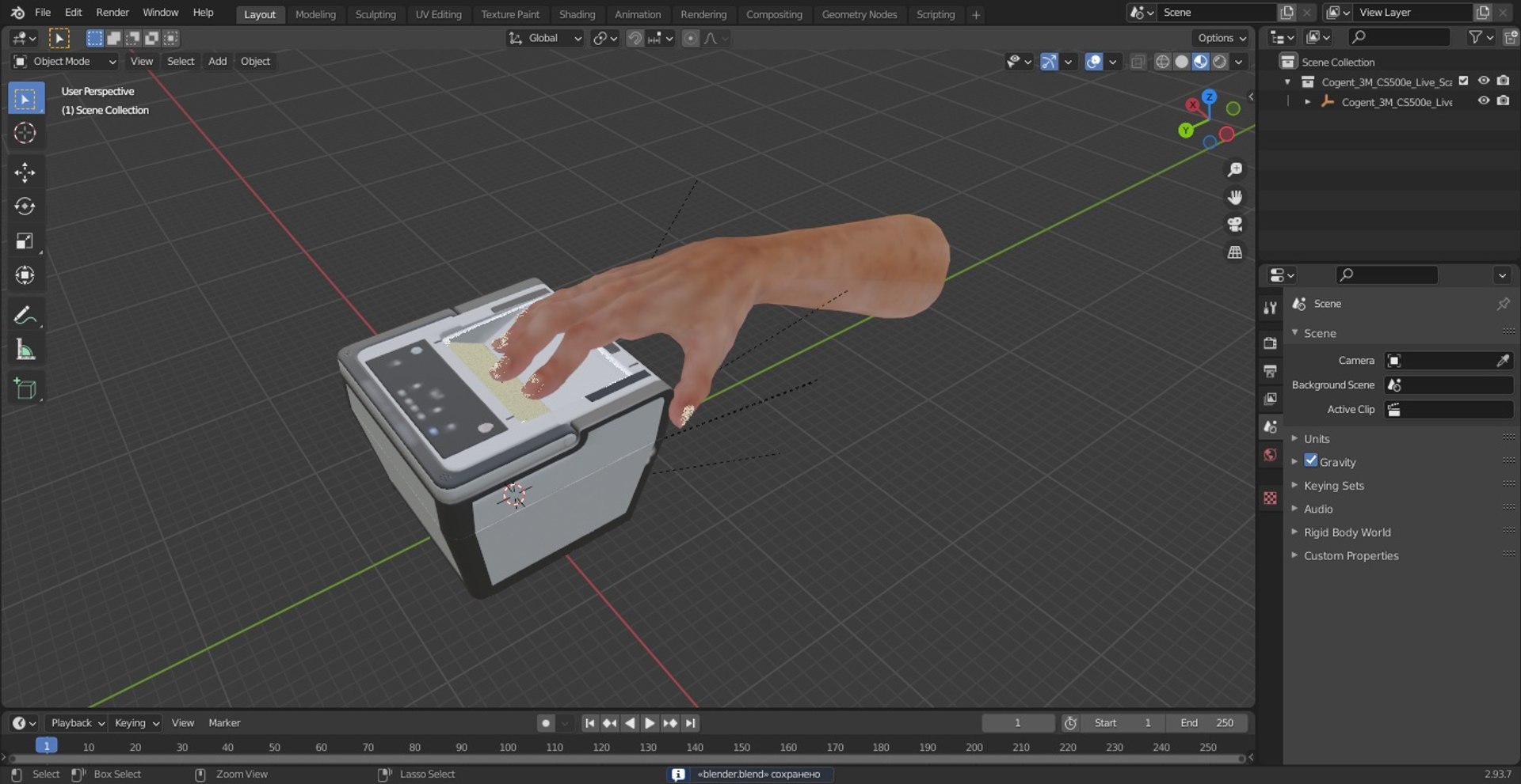 3D Cogent 3M CS500e Live Scan Tenprint Scanner With Man Hand ...