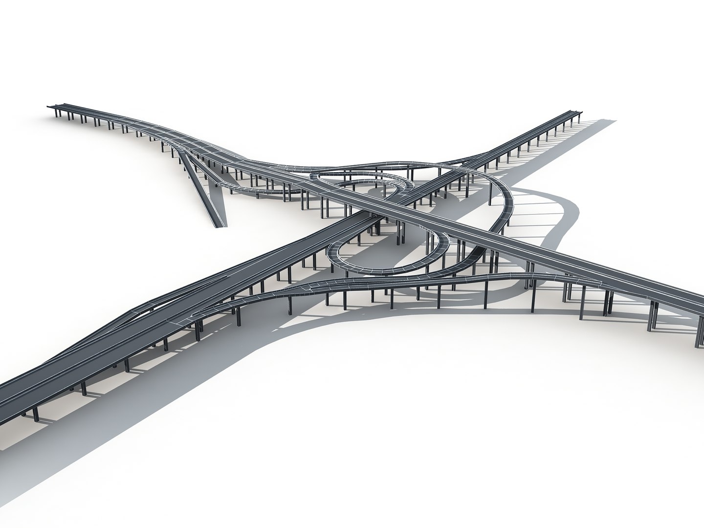 Highway Viaduct Flyover 3D Model - TurboSquid 1297156