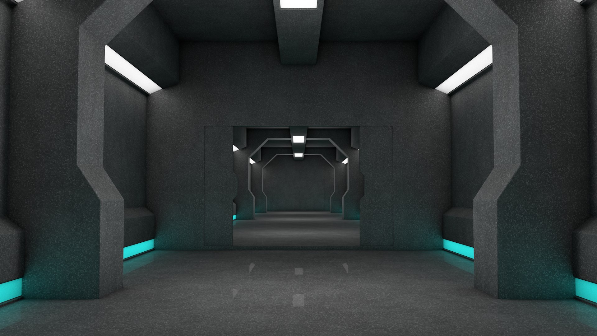 3D Model Concrete Corridor - TurboSquid 2519359