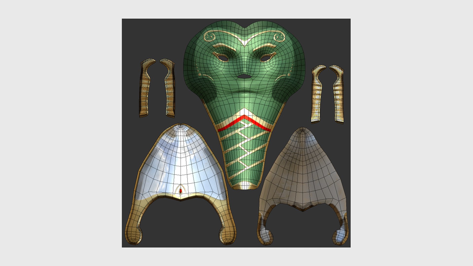 Osiris Mask A03 - Egyptian Gods Character Clothing 3D Model ...