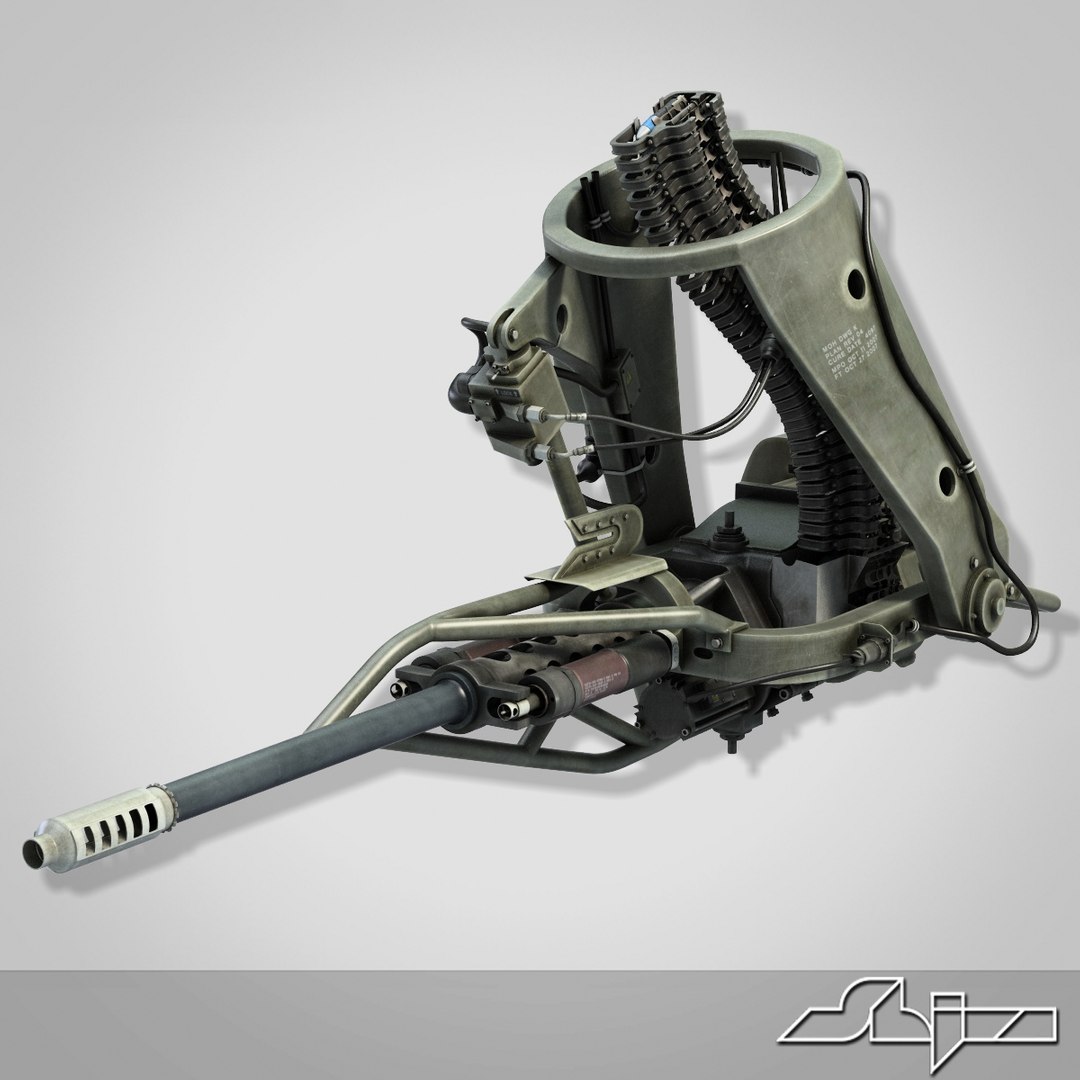 Apache Helicopter M230 Chain 3d Max