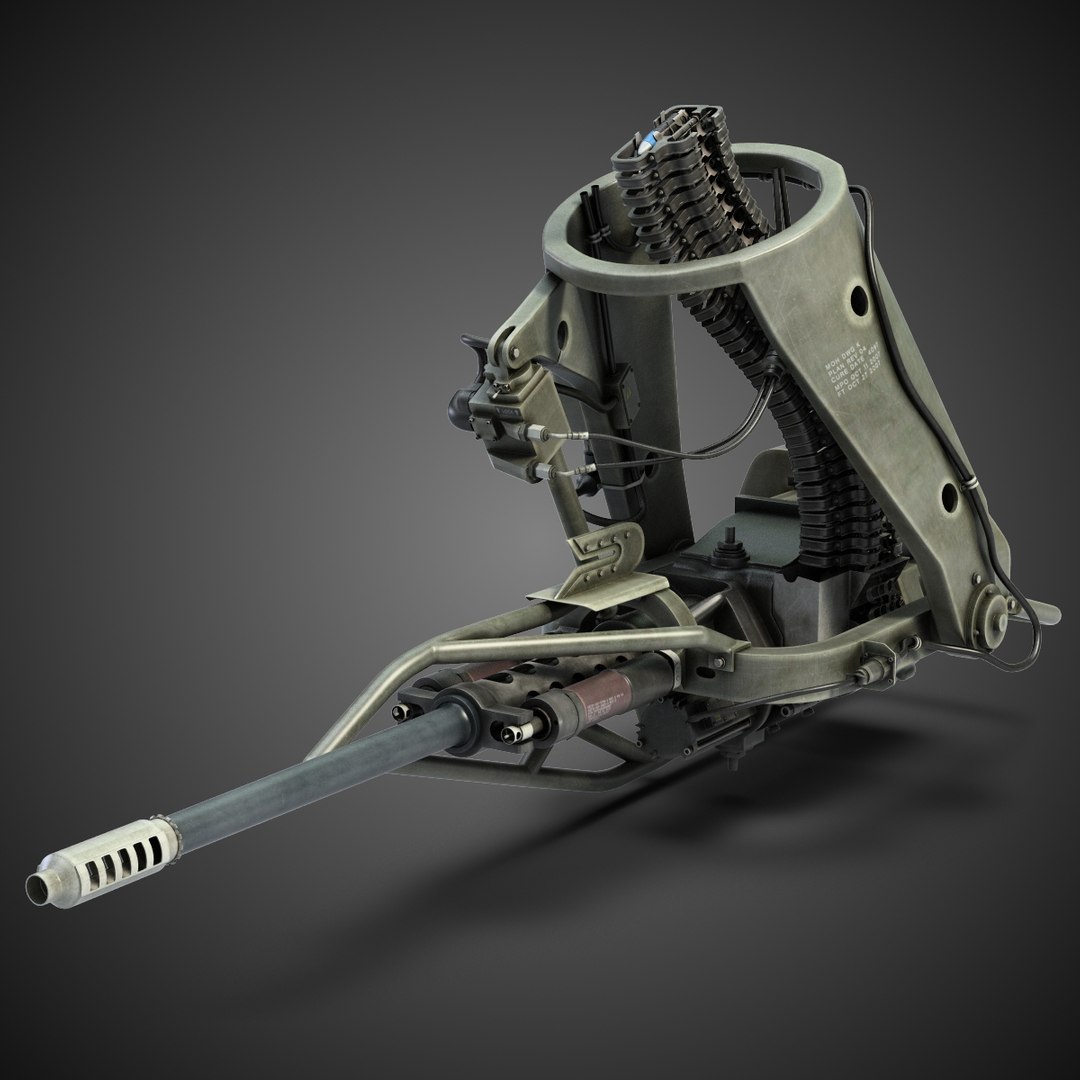 apache helicopter m230 chain 3d max