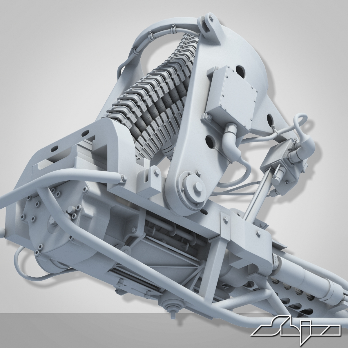 apache helicopter m230 chain 3d max
