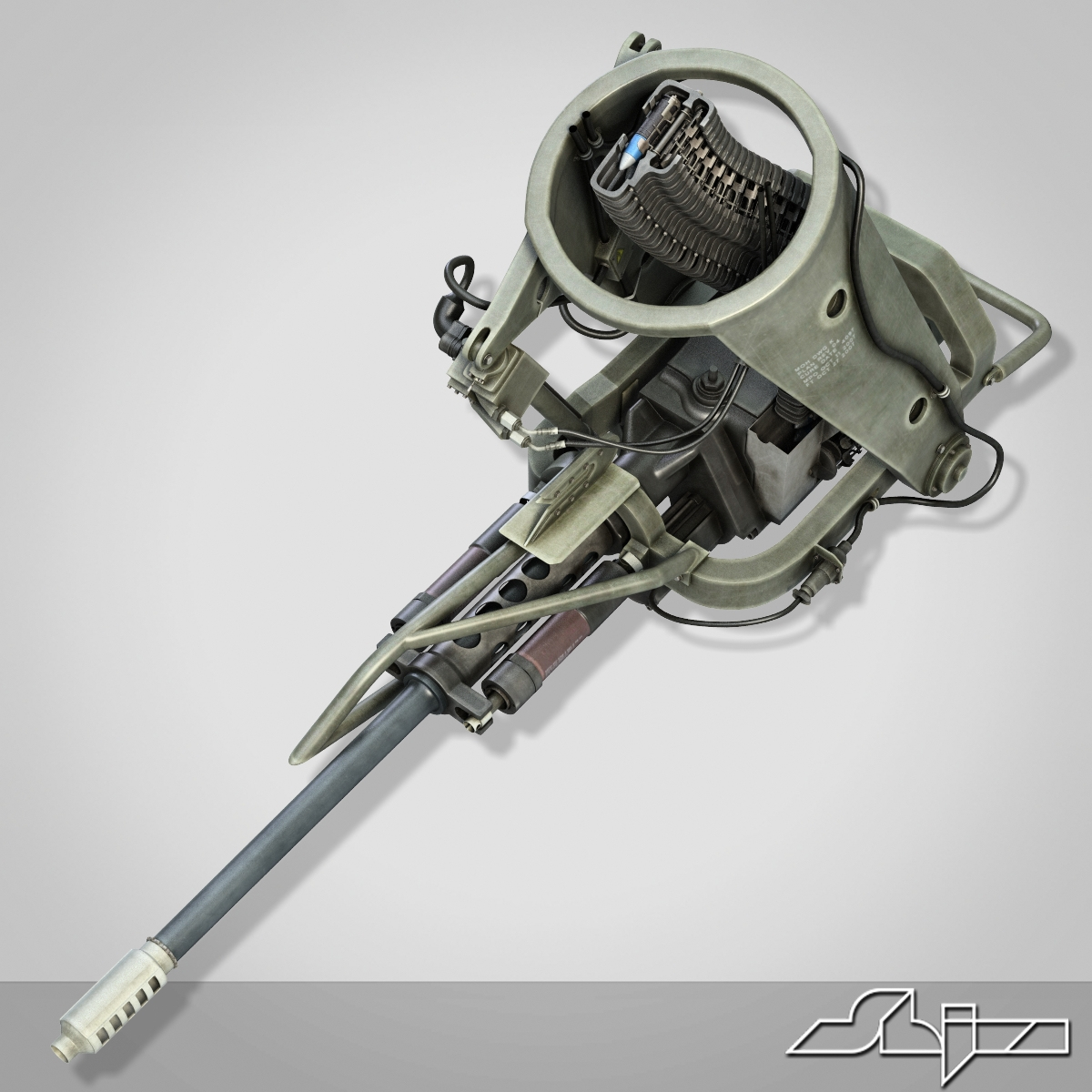 Apache Helicopter M230 Chain Gun Textured Model 3D - TurboSquid 699241