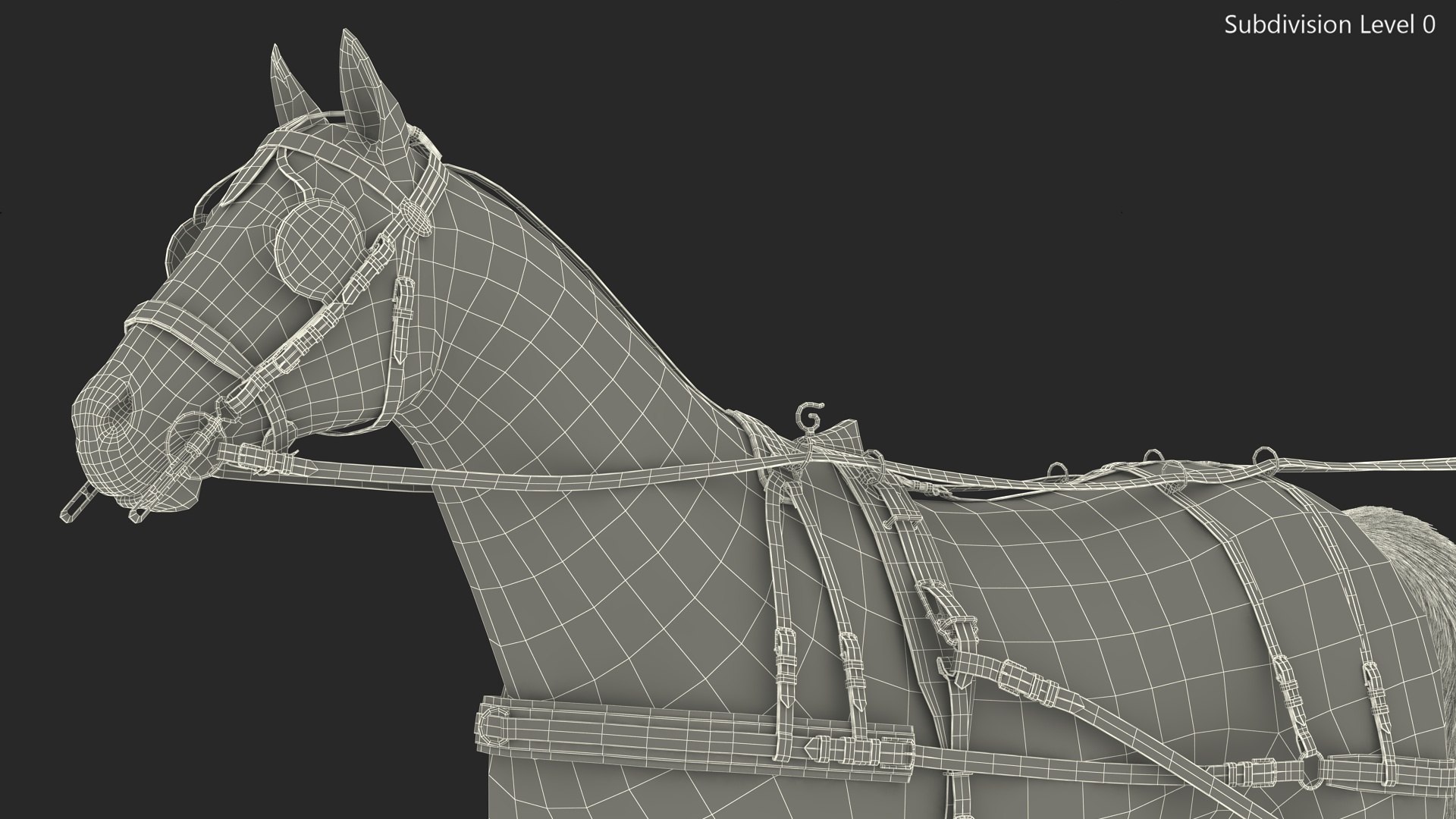 3D Black Horse Single Driving Harness - TurboSquid 2366115