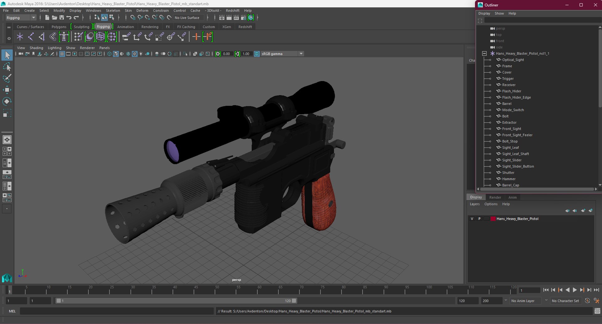 3D Hans Heavy Blaster Pistol - TurboSquid 2261401